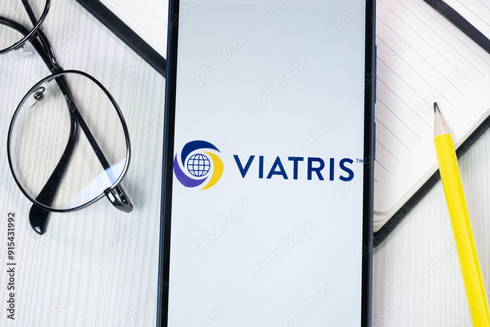 New York, USA - 1 August 2024: Viatris Logo on Phone Screen, Company ...