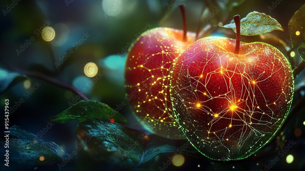 An innovative representation of cyber fruits, where the surface is ...