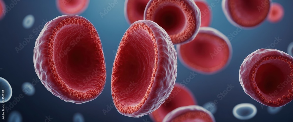 Microscopic view of red blood cells showcasing their structure and ...