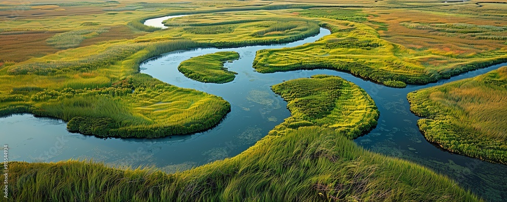 Varied soil drainage patterns in marshlands creating distinct ...