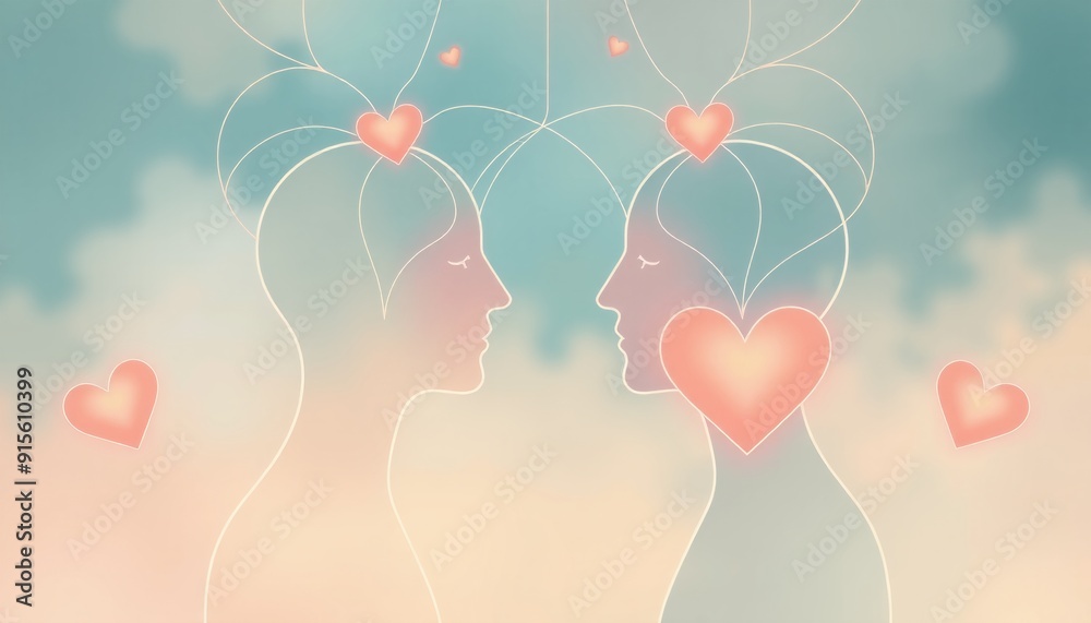 vector depiction of people with intertwined lines connecting their ...