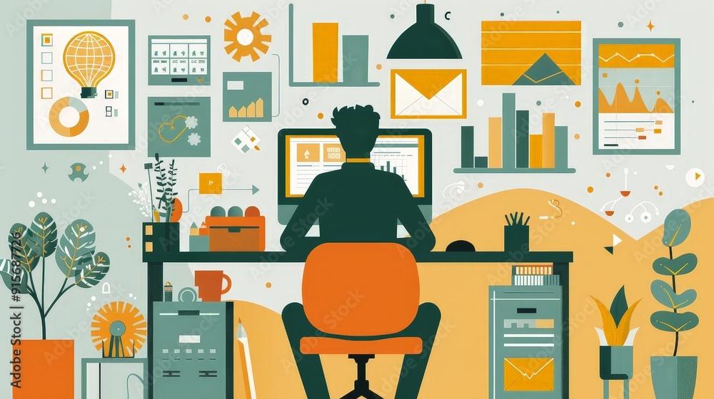 Create a visually appealing infographic about the benefits of remote ...