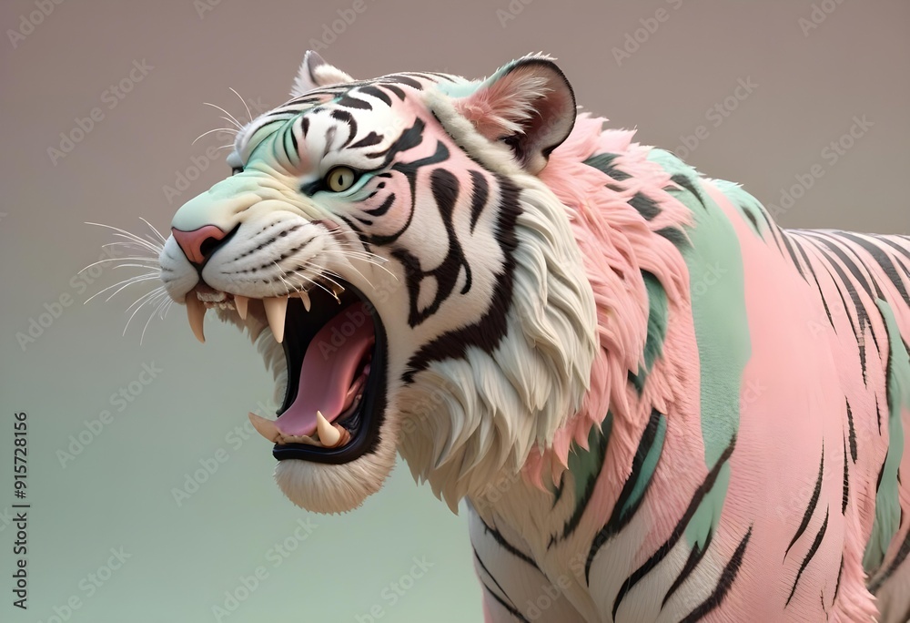 Ferocious tiger in studio with different colour of backgrounds Stock ...