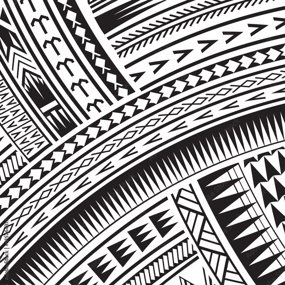 Polynesian tattoo tribal background design. Samoan pattern decorative ...