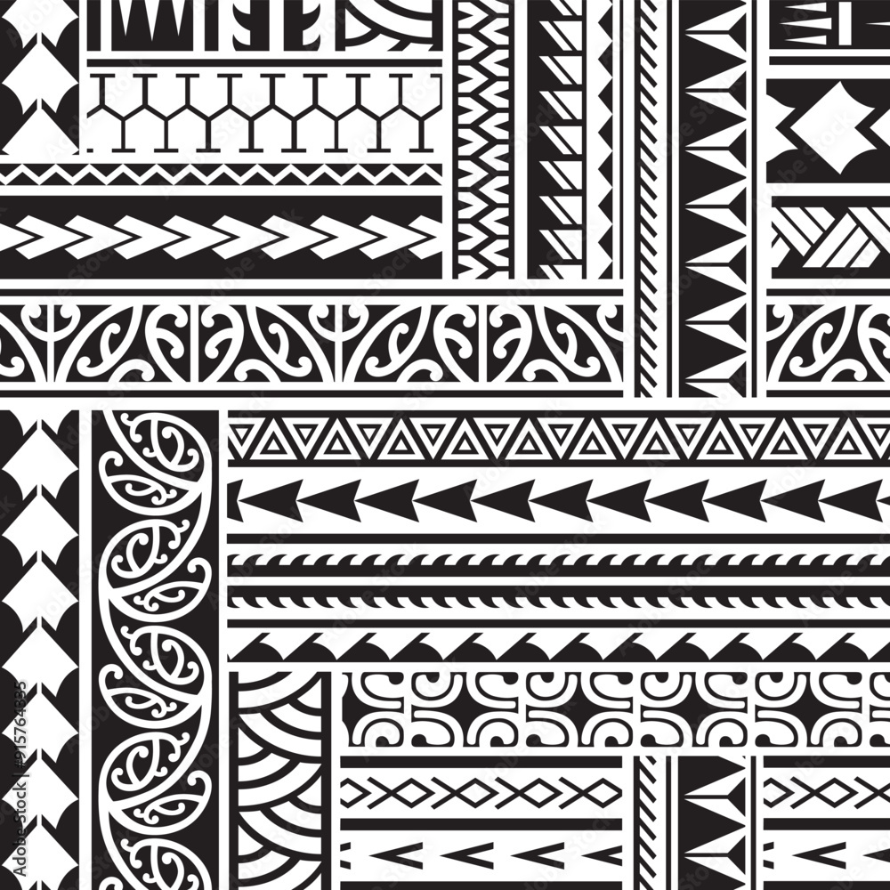 Polynesian tattoo tribal background design. Samoan pattern decorative ...