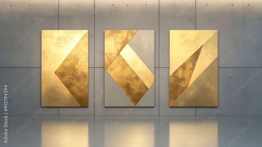 Triad of Geometry A Stunning Trio of Panels Featuring Unique Patterns ...