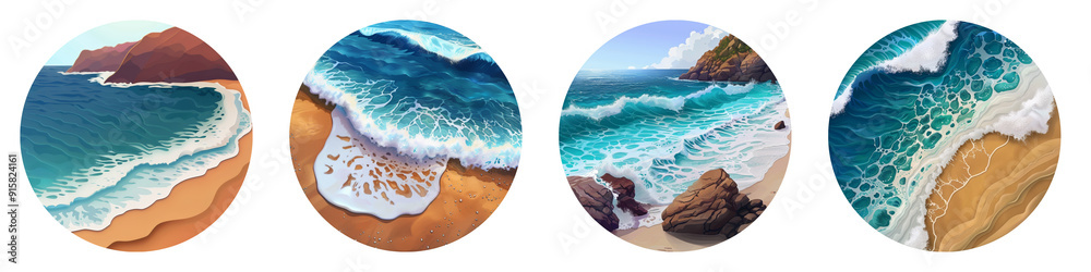 Shoreline clipart collection, symbol, logos, icons isolated on ...