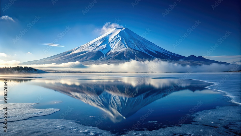 of a frozen volcano, frozen, volcano, ice, snow, mountain, eruption ...