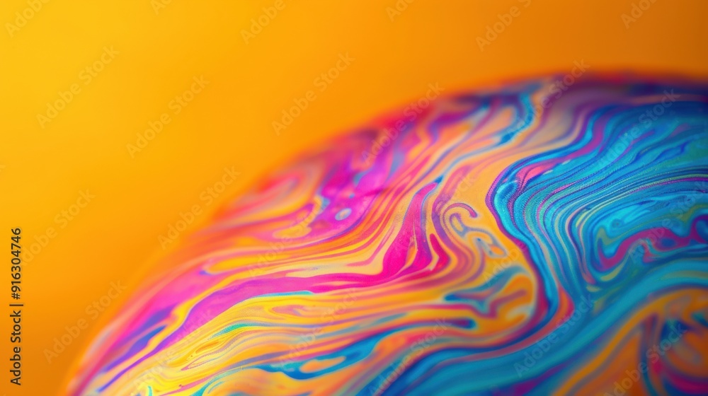 Vivid 8K Macro Image of Iridescent Soap Bubble Surface About to Burst ...