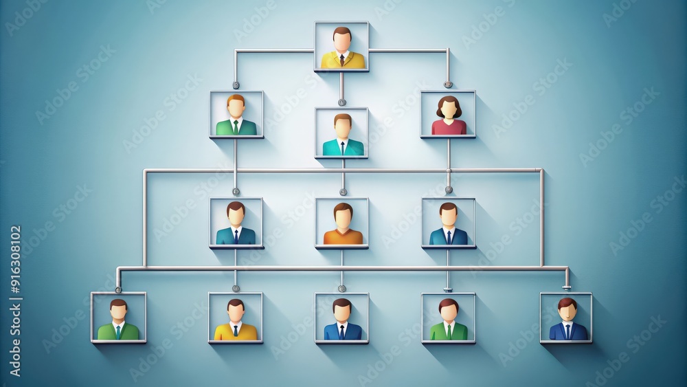 Organization chart showing hierarchy of employees, corporate, structure ...