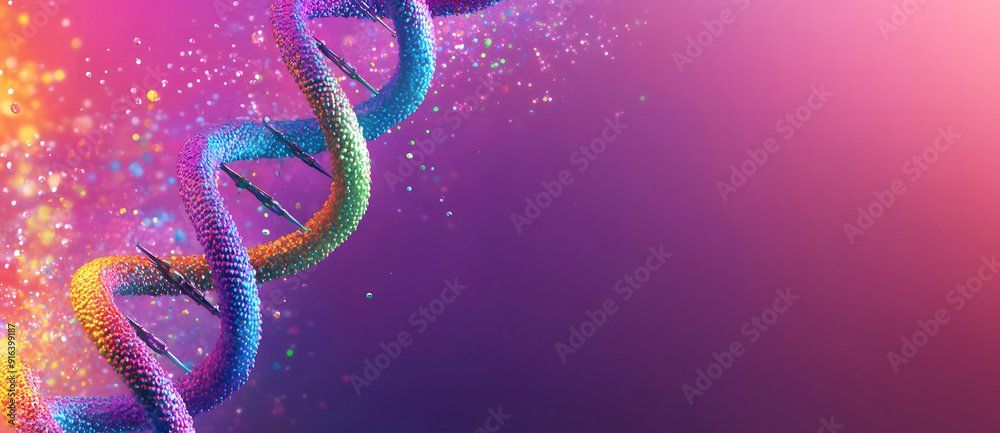 Asymmetrical background with intertwining double helix structures of ...