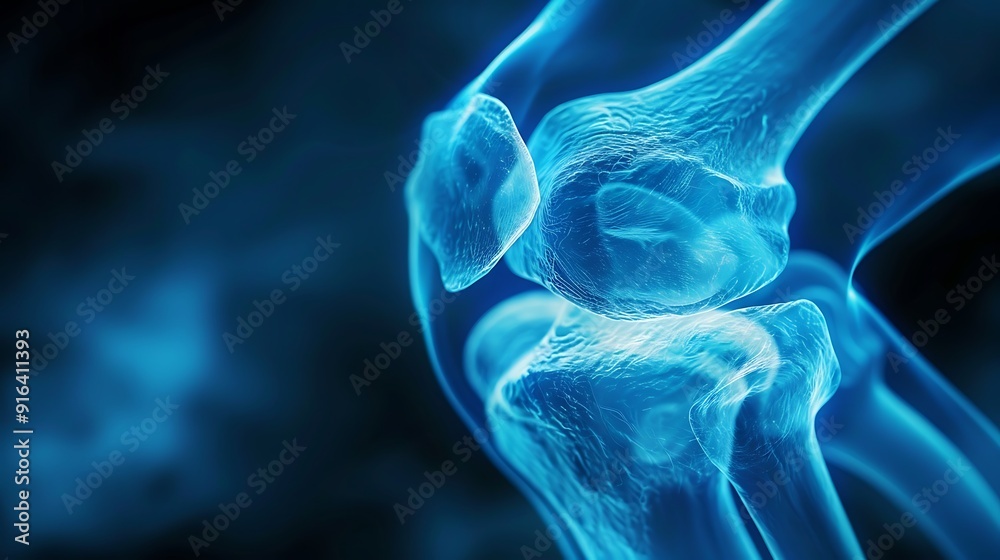 Side-view X-ray of the knee, highlighting ligament tears or damage ...