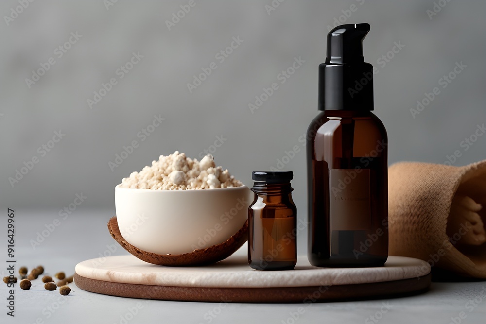 Skin care laboratory for natural beauty cosmetic product. Mock up ...