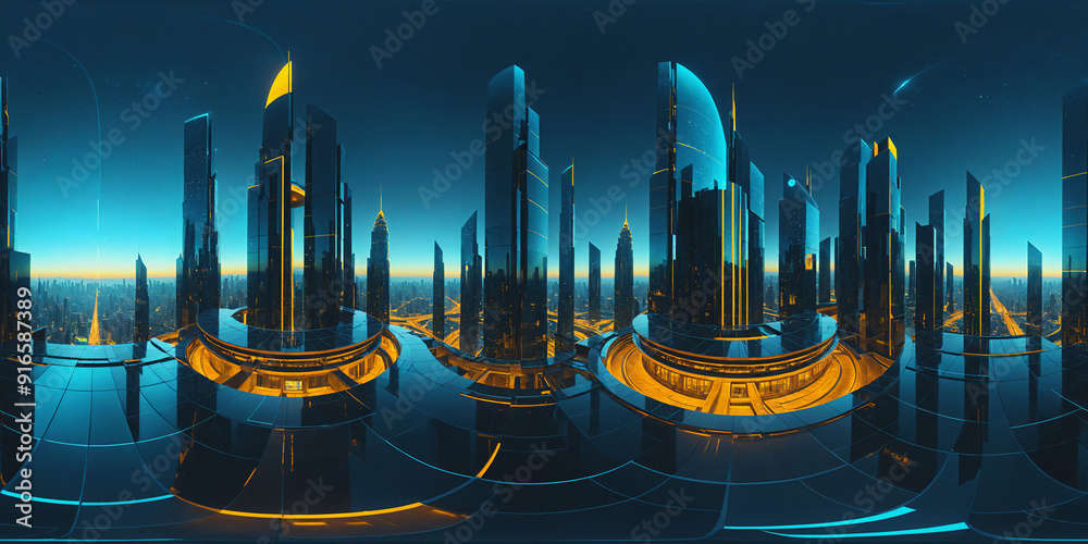 HDRI Cityscape Equirectangular Panorama 12 Stock Illustration | Adobe Stock