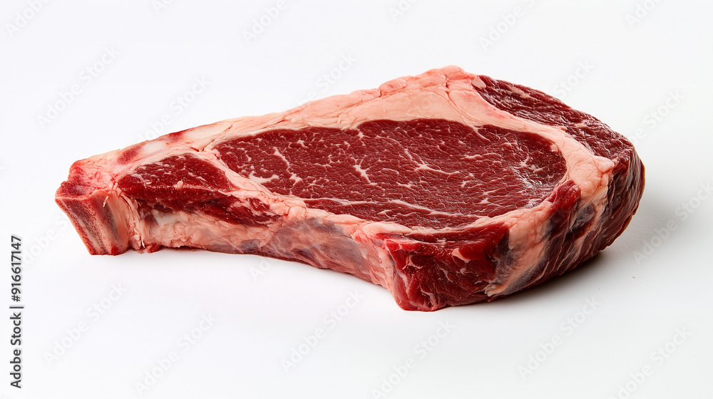 ภาพถ่าย Stock Côte ou entrecôte de bœuf sur fond blanc, avec liseré de ...