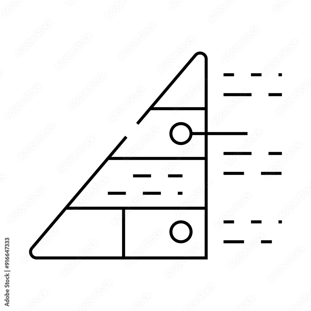 pyramid maslow line icon vector. pyramid maslow sign. isolated contour ...