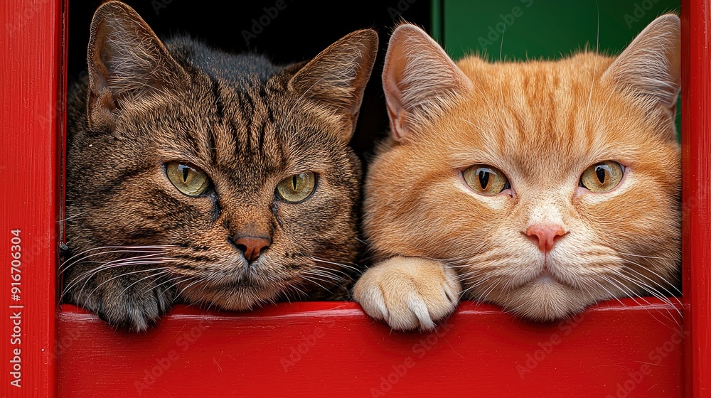 Stray Cats, Ancient Chinese Knockers Stock Photo | Adobe Stock