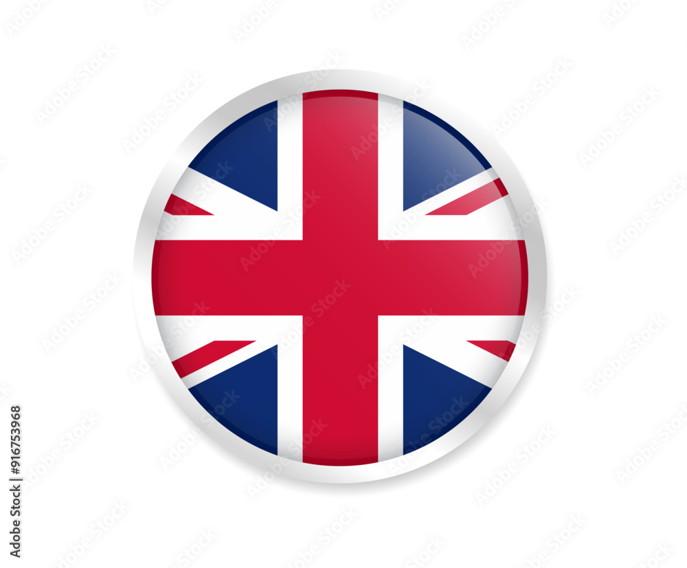 Flag of United Kingdom. Round flag. Flag icon. circle flag icon logo ...