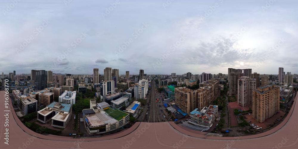 Mumbai Skyline v6 8K 360 degree, equirectangular projection ...