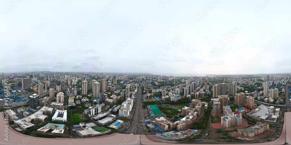 Mumbai Skyline v5 8K 360 degree, equirectangular projection ...