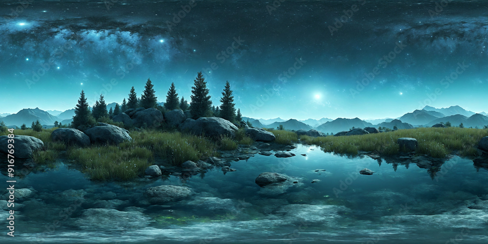 HDRI Night Time Equirectangular Panorama 1 Stock Illustration | Adobe Stock