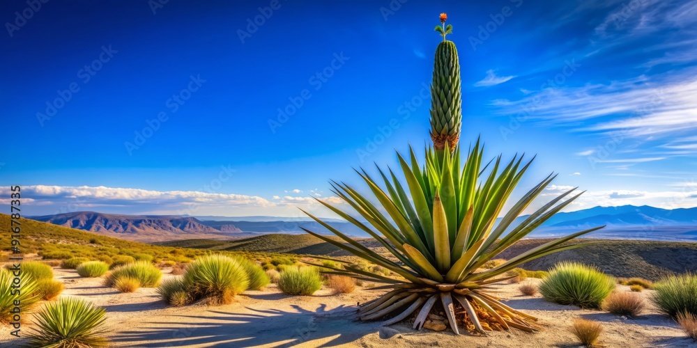 Succulent Spanish dagger aloe yucca plant with sword-shaped leaves and ...