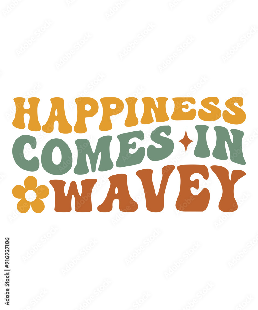 happiness comes in wavey Groovy svg bundle, Love your self svg, hippie ...