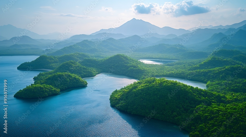 The coastlines of the Andaman Islands feature picturesque hills ...