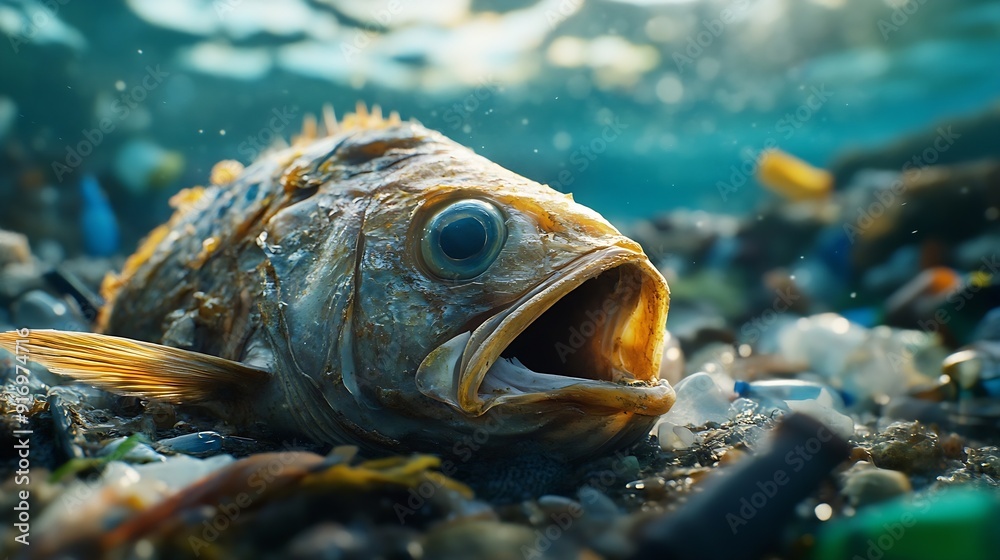 garbage in a dead fish mouth visual representation of the devastating ...