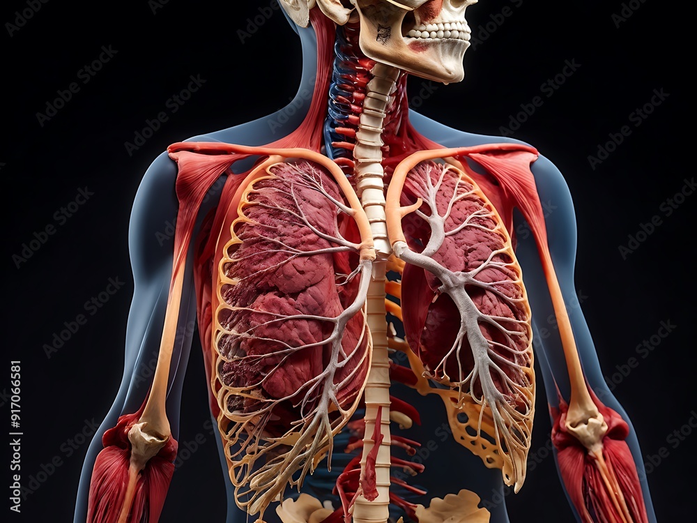 Human Anatomy: Respiratory System Visualization Stock Photo | Adobe Stock