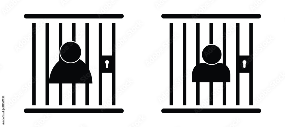 Jail icon vector isolated on white background, logo concept of Jail ...