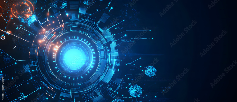 Digital 3d gear icon with binary code, artificial intelligence in system setting optimization ...