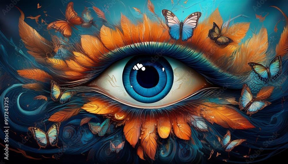 Metamorphosis concept Illustration of eyes transforming into something ...