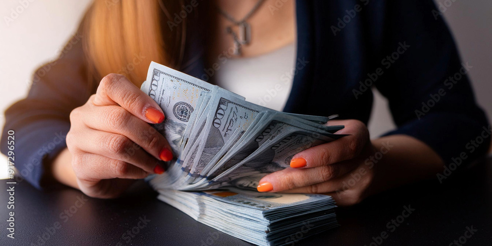 persona contando dinero dolares finanzas ahorro, mujer financiera ...
