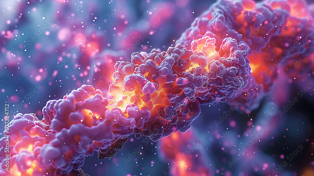 Medical image depicting molecular architecture of chromatin strand ...