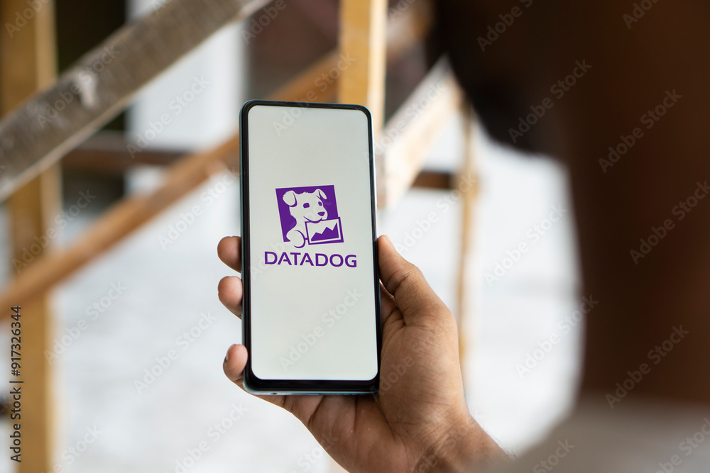 Dhaka, Bangladesh- 11 Aug 2024: DataDog logo is displayed on smartphone. Datadog is a SaaS ...