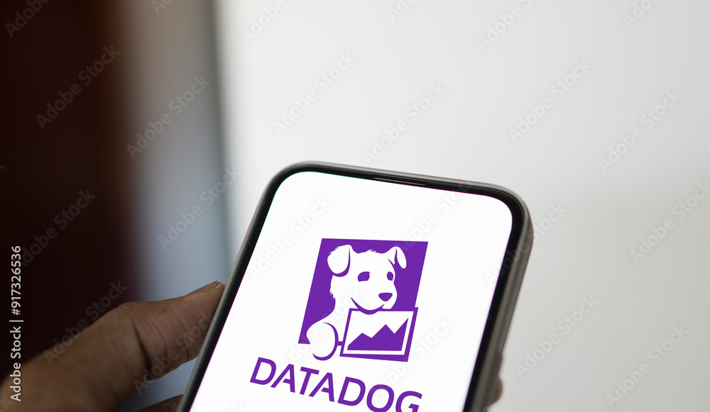 Dhaka, Bangladesh- 11 Aug 2024: DataDog logo is displayed on smartphone. Datadog is a SaaS ...