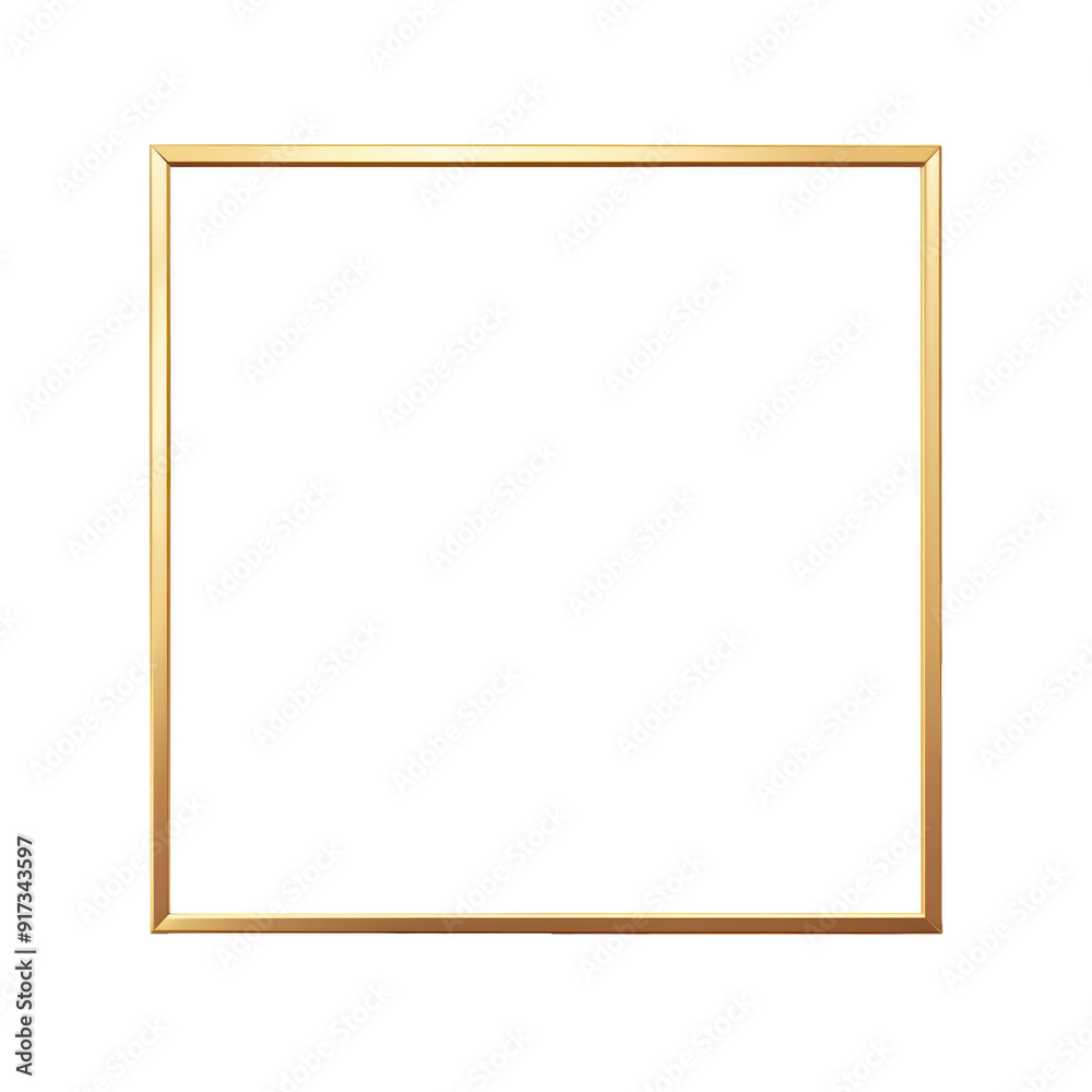 Square gold frame with a minimalist design, ideal for modern decor and ...