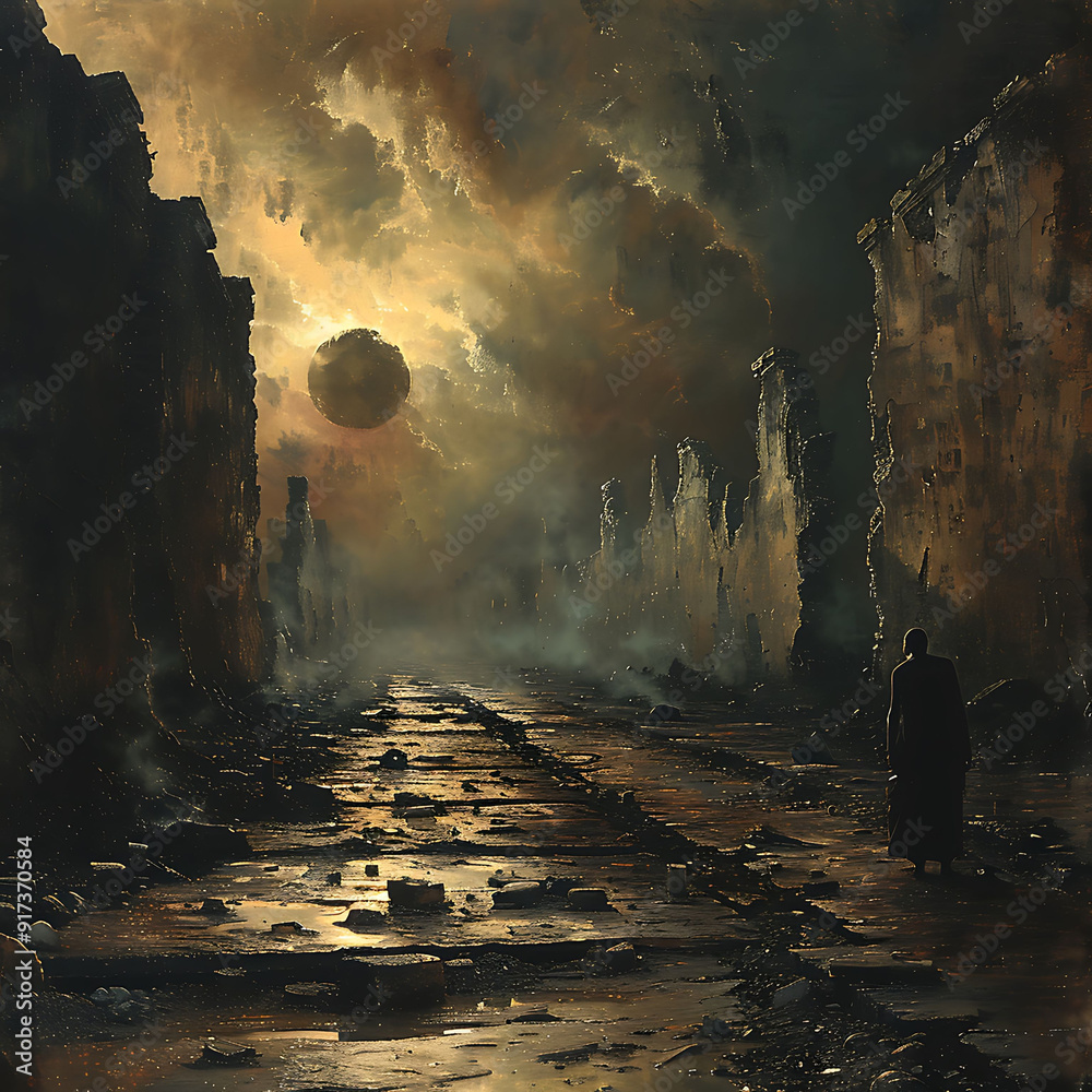 Roaming abandoned streets of an ancient metropolis a lone man discovers ...