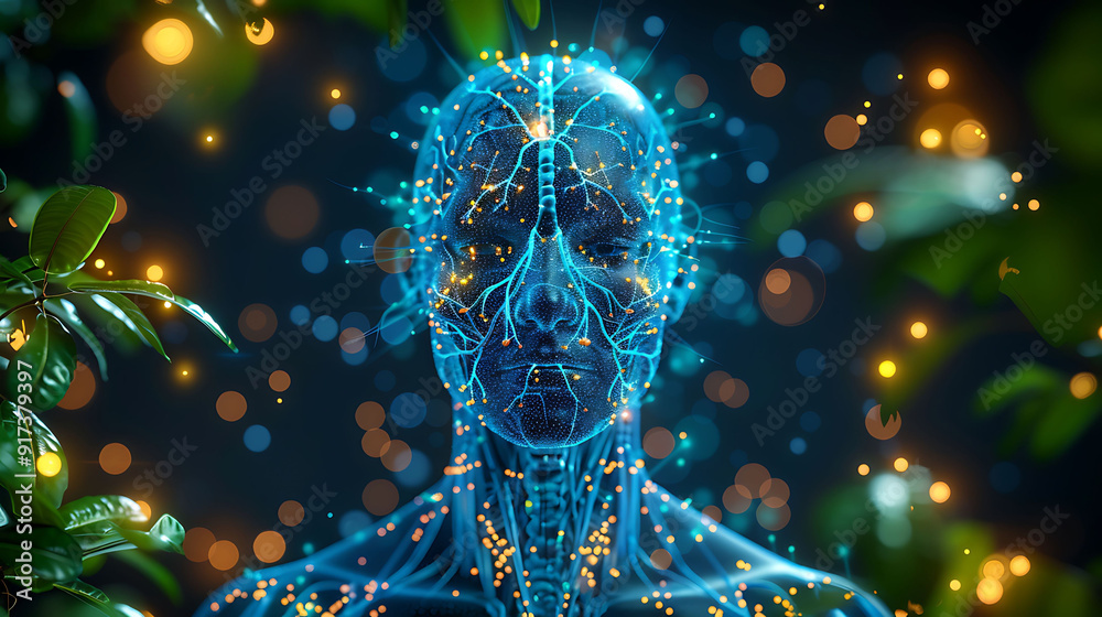 Visual representation of human lymphatic system showcasing lymph nodes ...