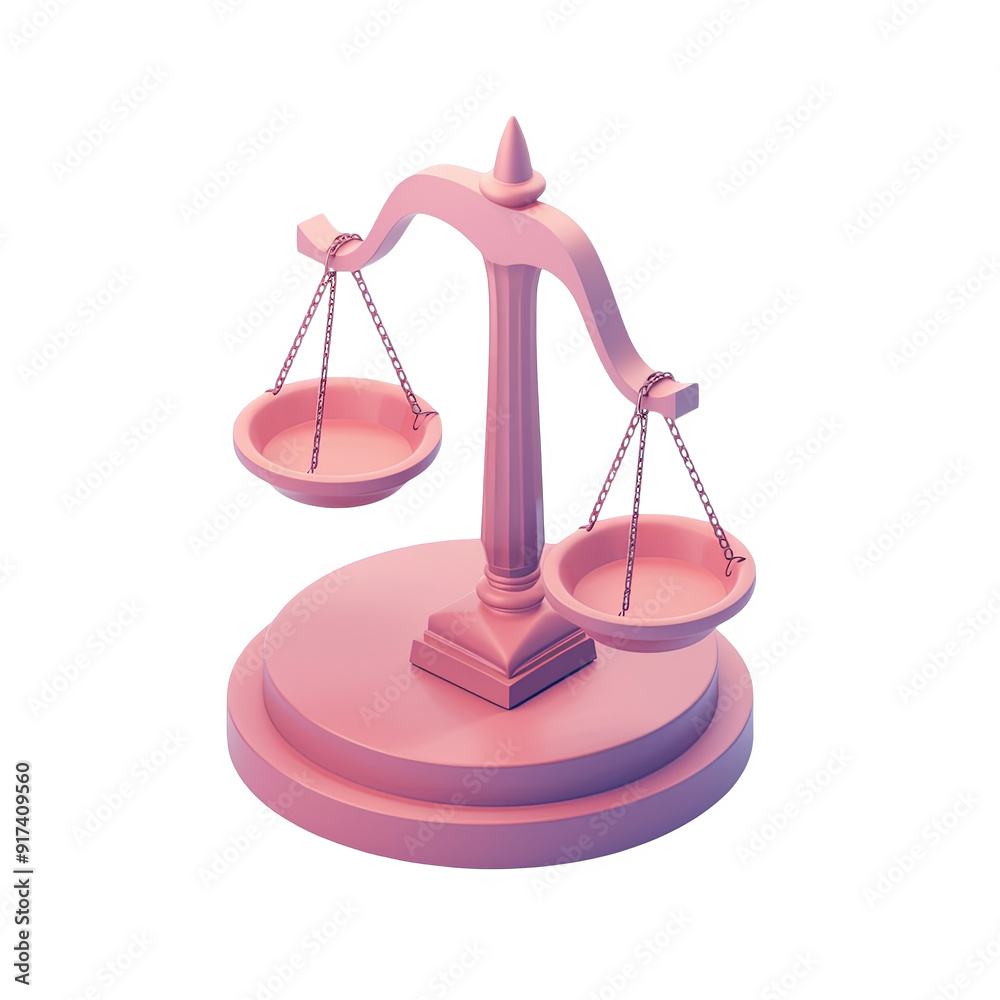 Stock-Illustration „3D illustration Pink Scales of Justice Law Legal ...