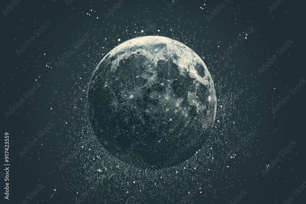 Polygons and intricated lines on a sinthwave universe background ...