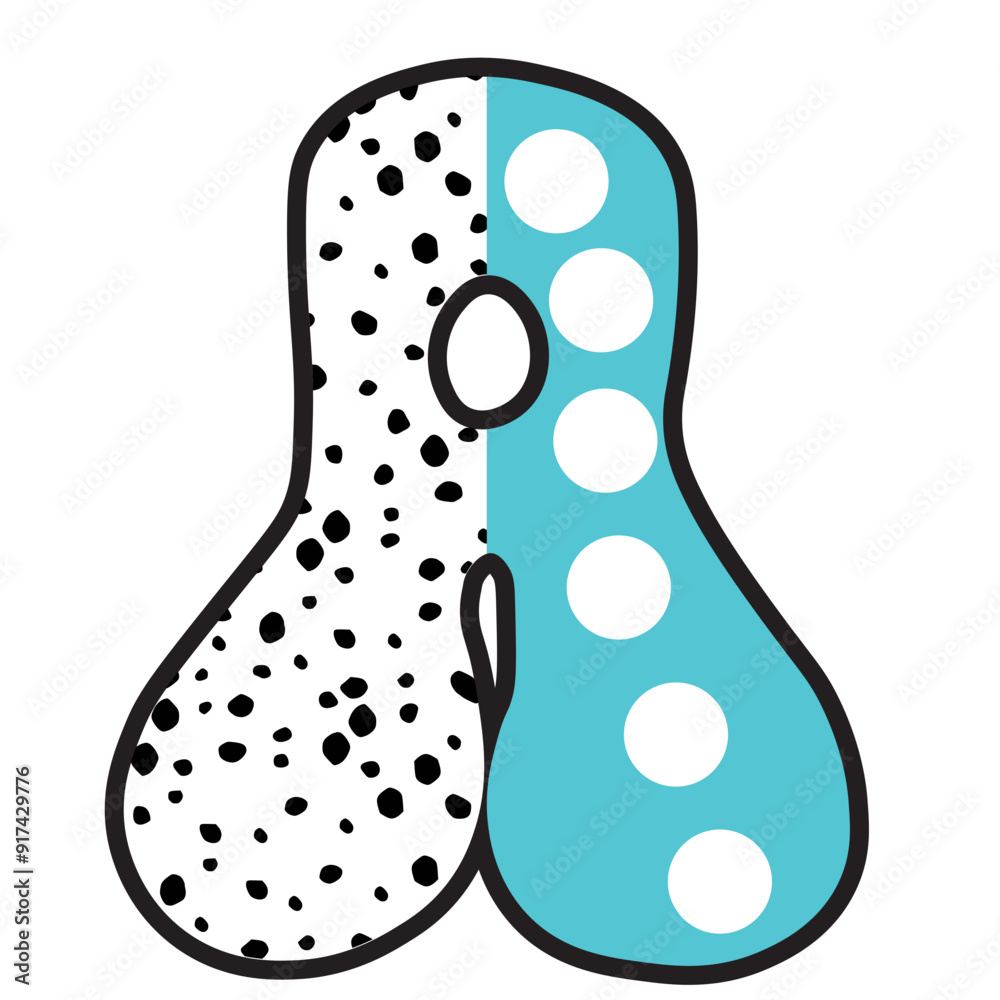 Vector de Stock Dalmatians dots half doodle bright font alphabet polka ...