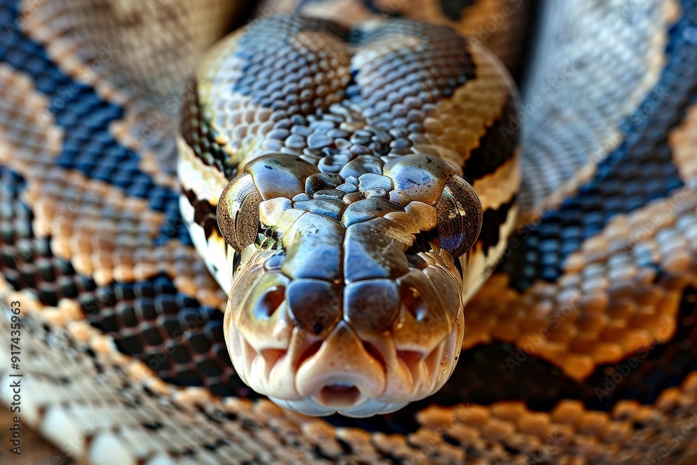 Ilustración de Stock Python Snake Head Close-up. Beautiful simple AI ...