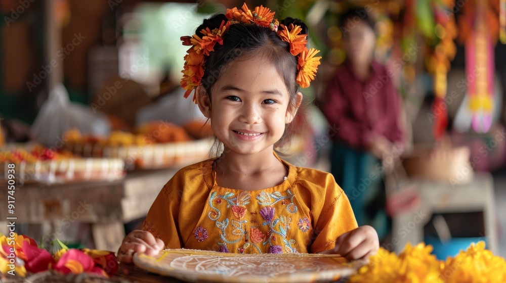 Heritage craft activities with joyful children, cultural observance ...