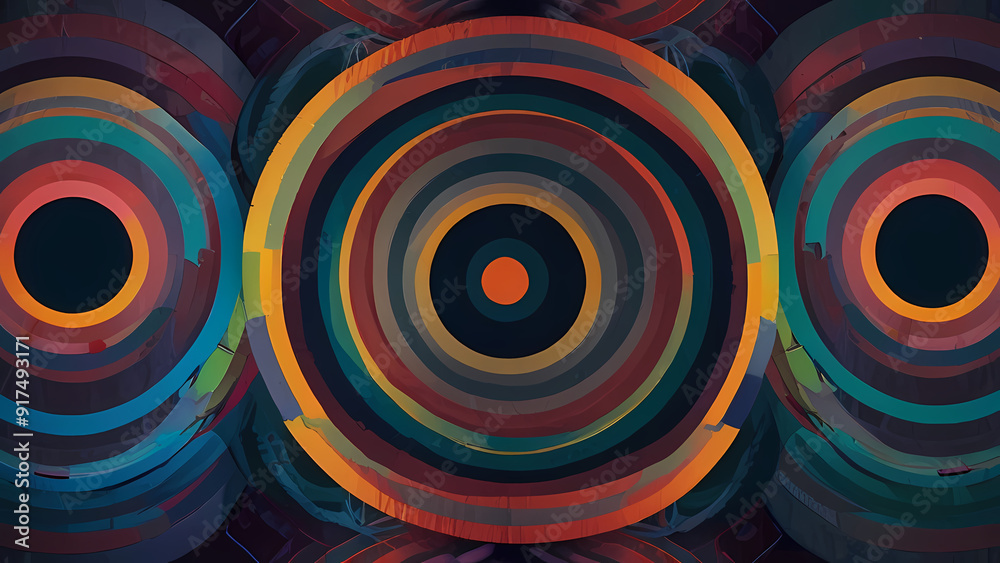 Abstract background using concentric circles that ripple outward ...