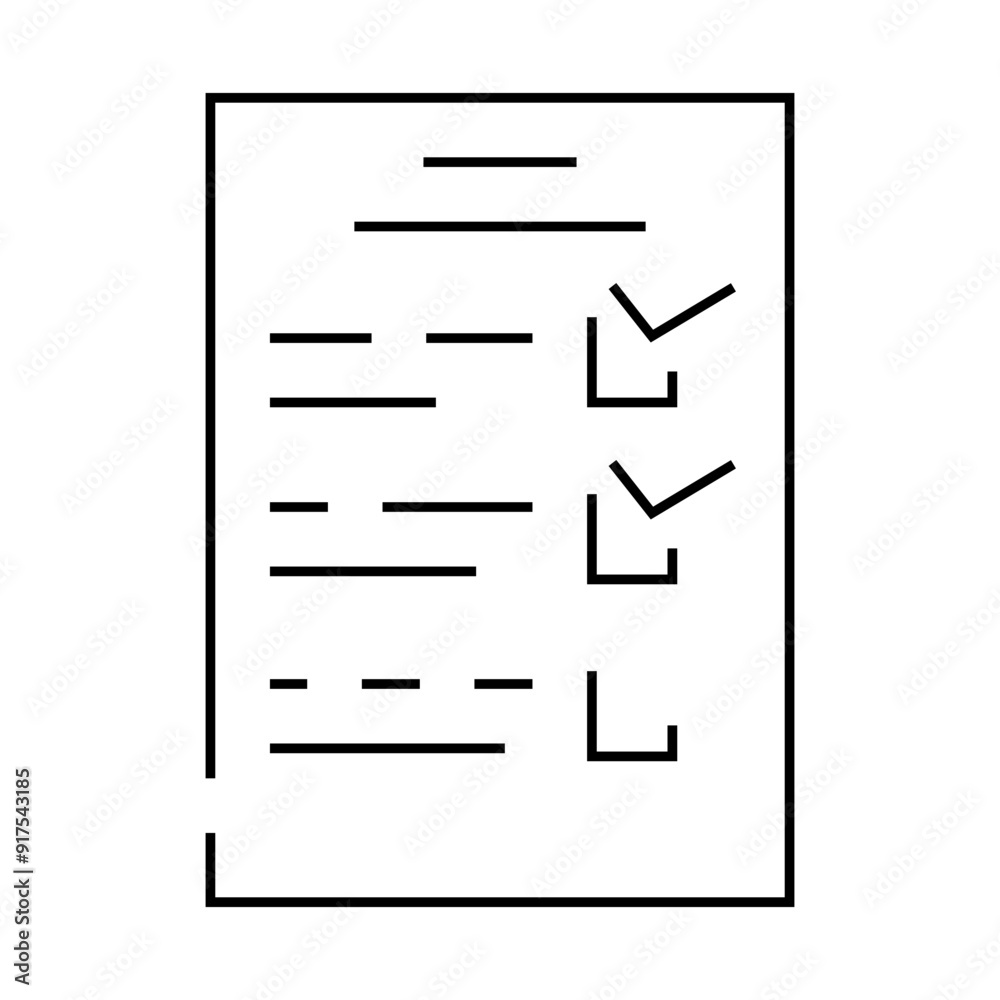 check list line icon vector. check list sign. isolated contour symbol black illustration Stock ...