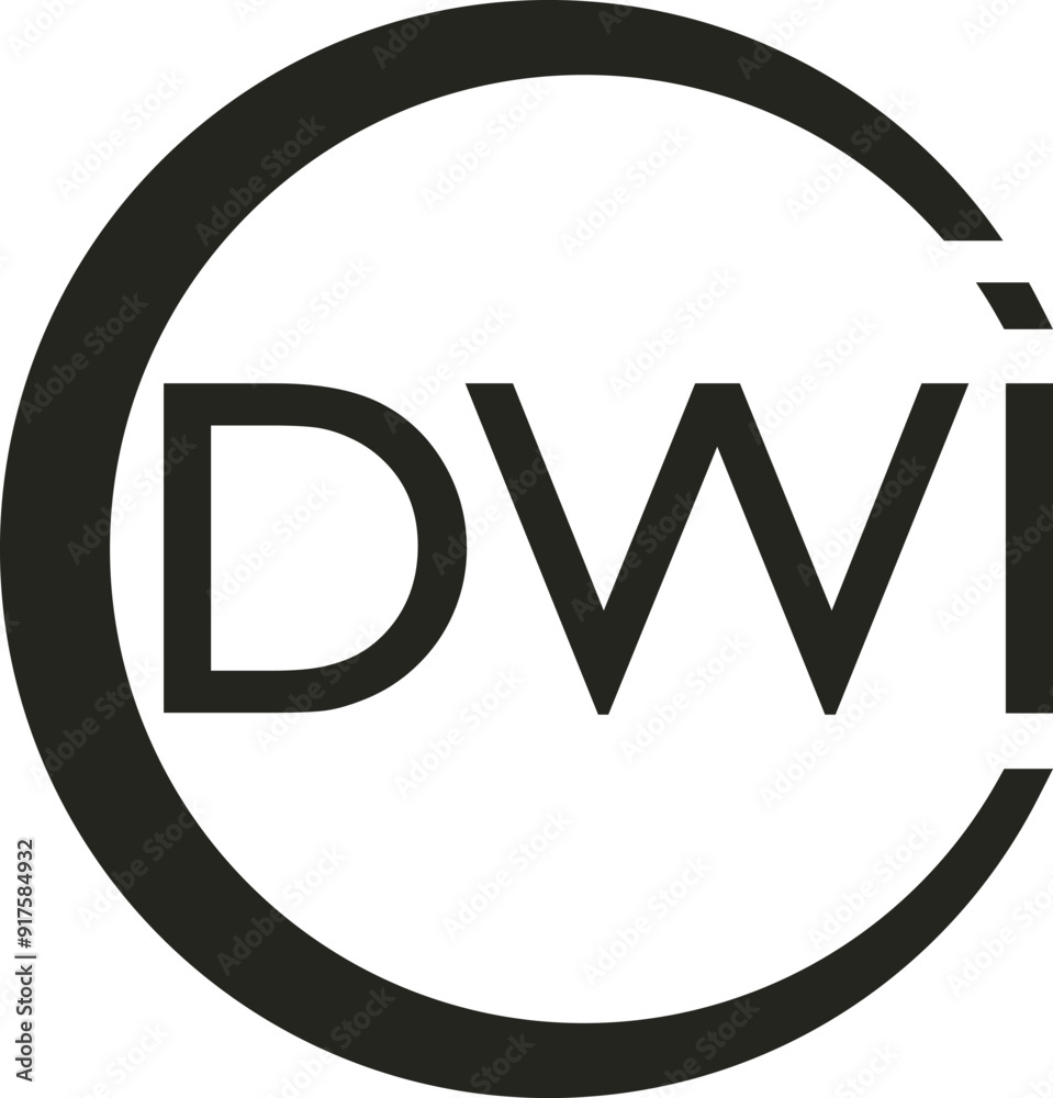A sleek, modern DWI logo vector design featuring bold, clean lines and ...