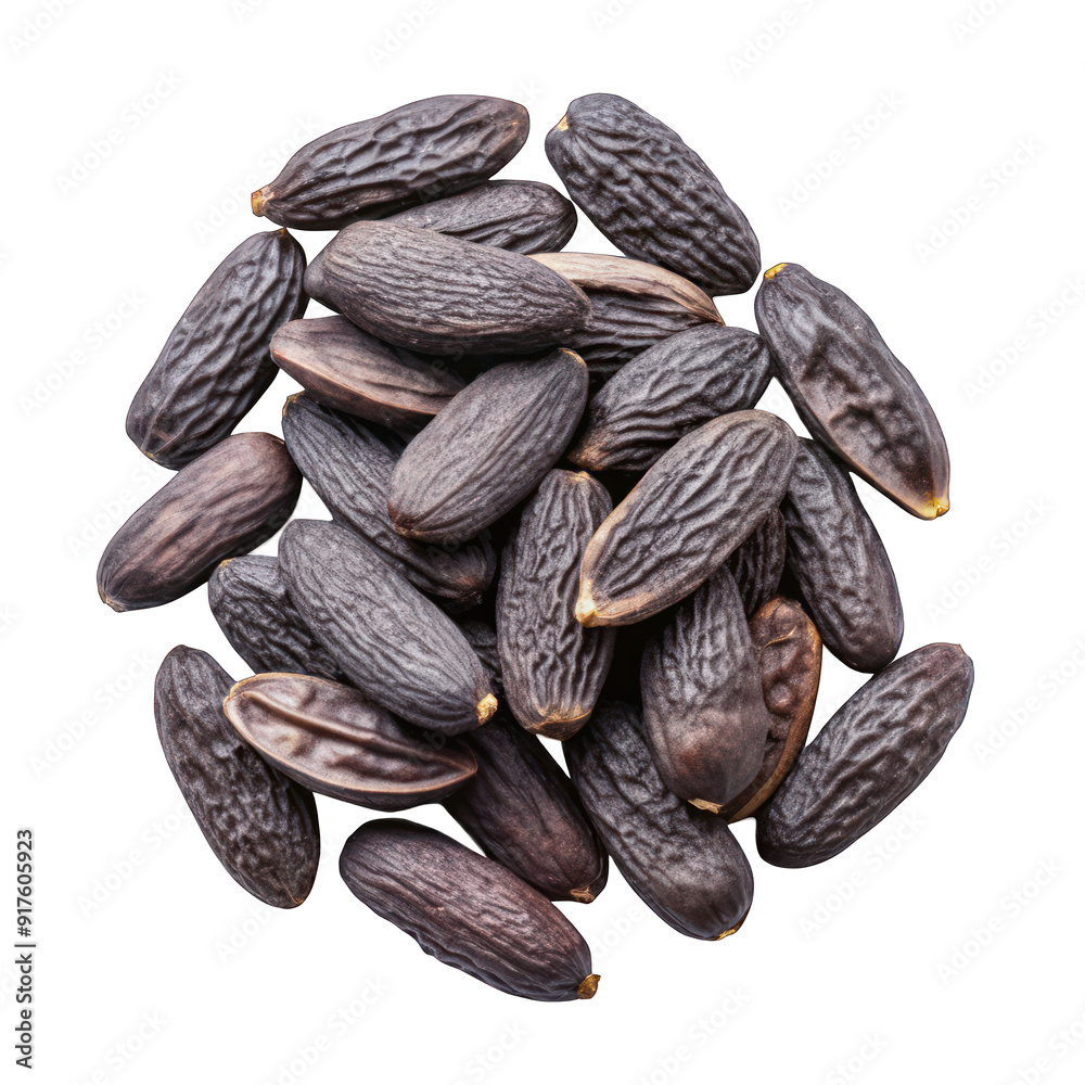 Tonka beans top view isolated on transparent background Stock Photo ...