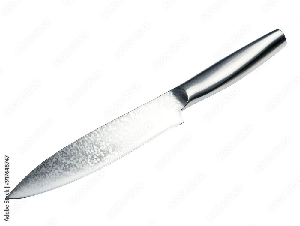 A sharp stainless steel kitchen knife with a sleek handle, perfect for ...